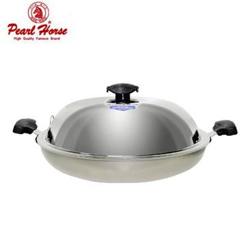 PEARL HORSE 寶馬 日本超硬瓷釉附蓋煎烤鍋40cm JA-A-010-040-D - PChome 24h購物
