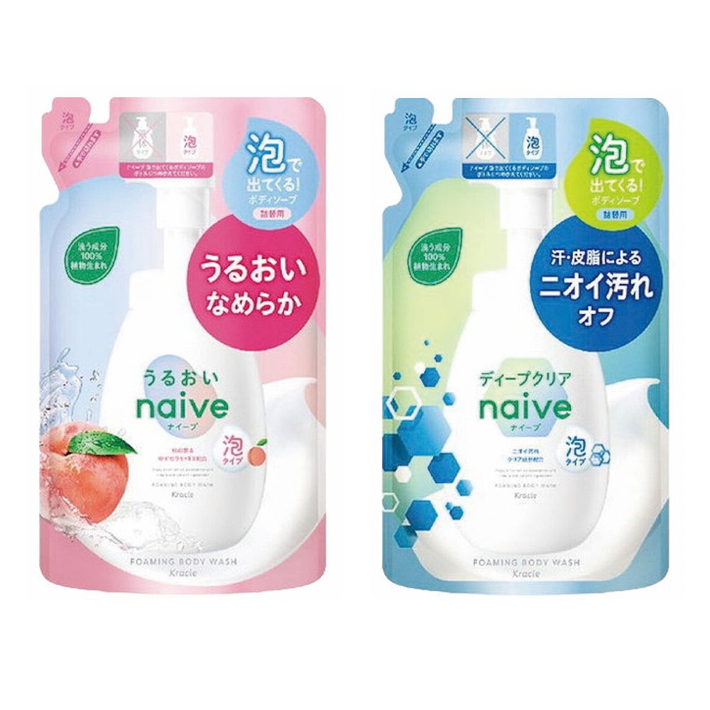 Kracie 葵緹亞 日本 Naive 保濕溫和泡沫沐浴乳補充包 480ml - PChome 24h購物