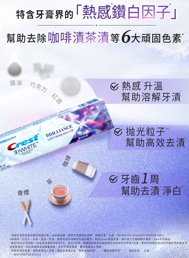 Crest 極致鑽白牙膏110g X6入(鑽亮炫白/ 鑽感薄荷 /亮白防蛀) - PChome 24h購物