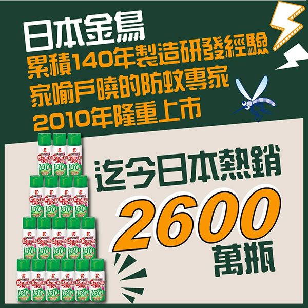 KINCHO 日本金鳥 噴一下空間防蚊蠅噴霧劑130回(無香料) - PChome 24h購物