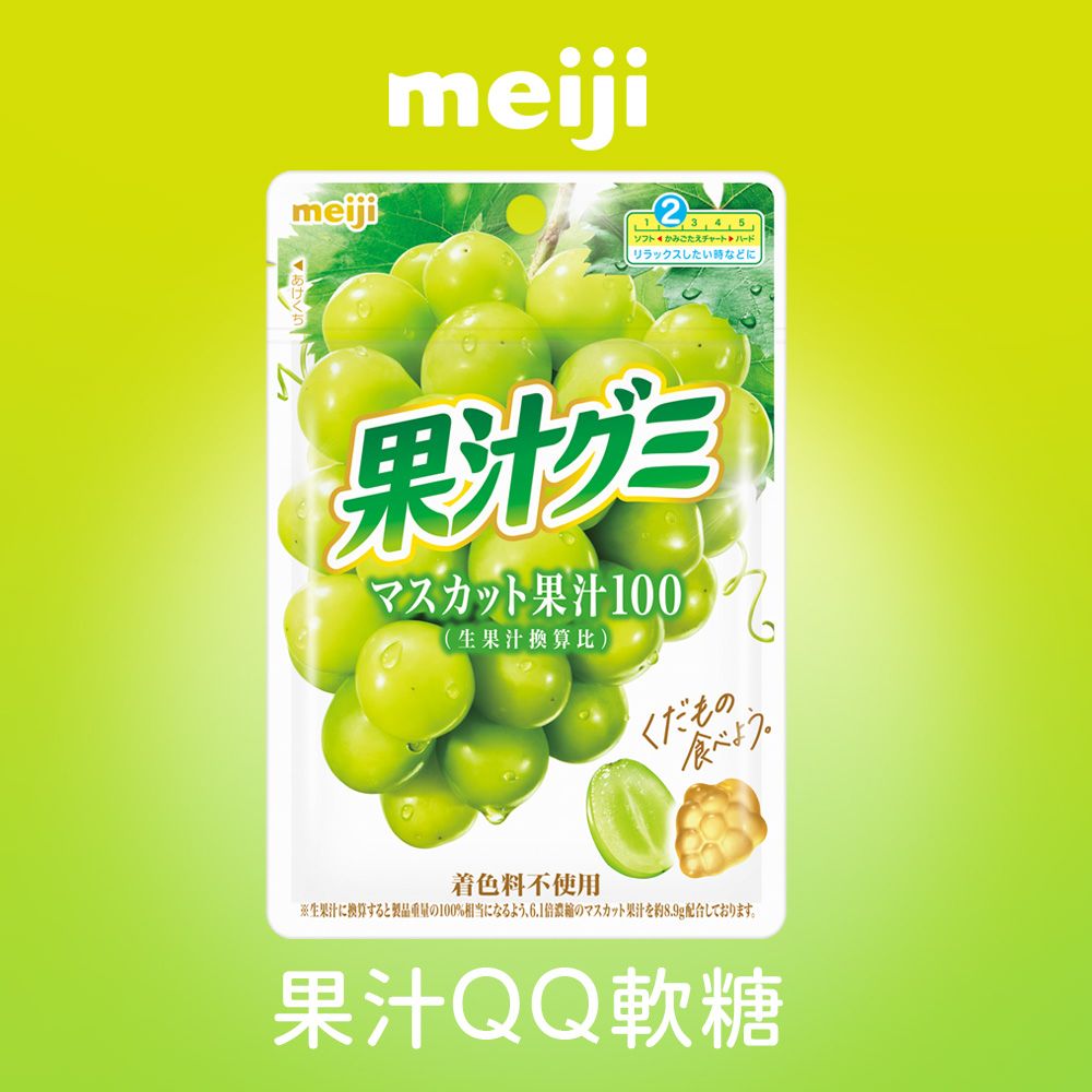 MEIJI 明治 果汁QQ軟糖 麝香葡萄口味(54g/包) - PChome 24h購物