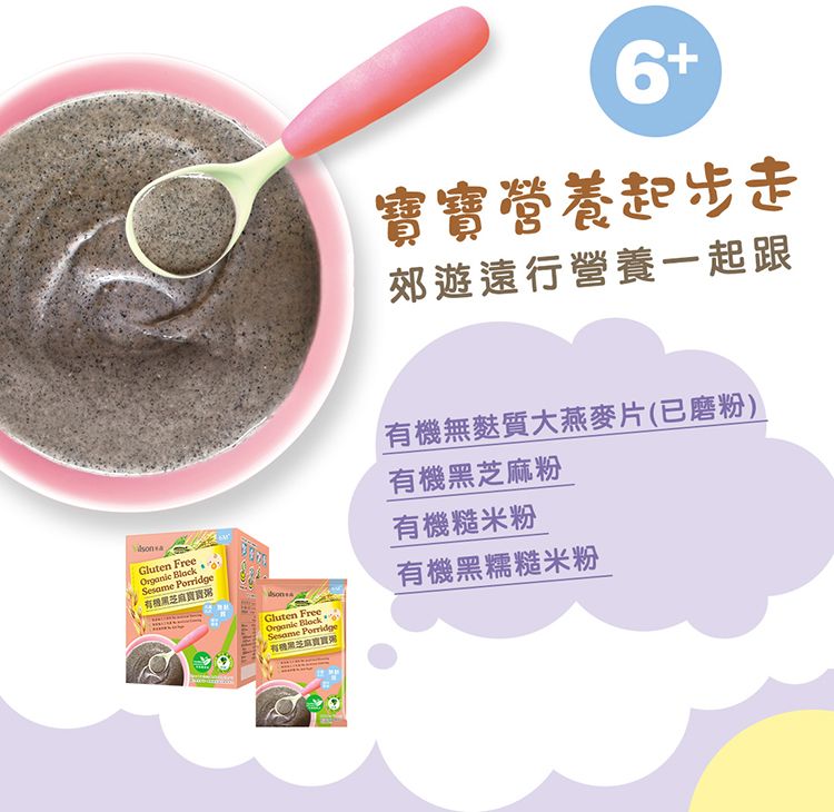 Vilson 米森 有機黑芝麻寶寶粥 (40gx6包/盒) - PChome 24h購物