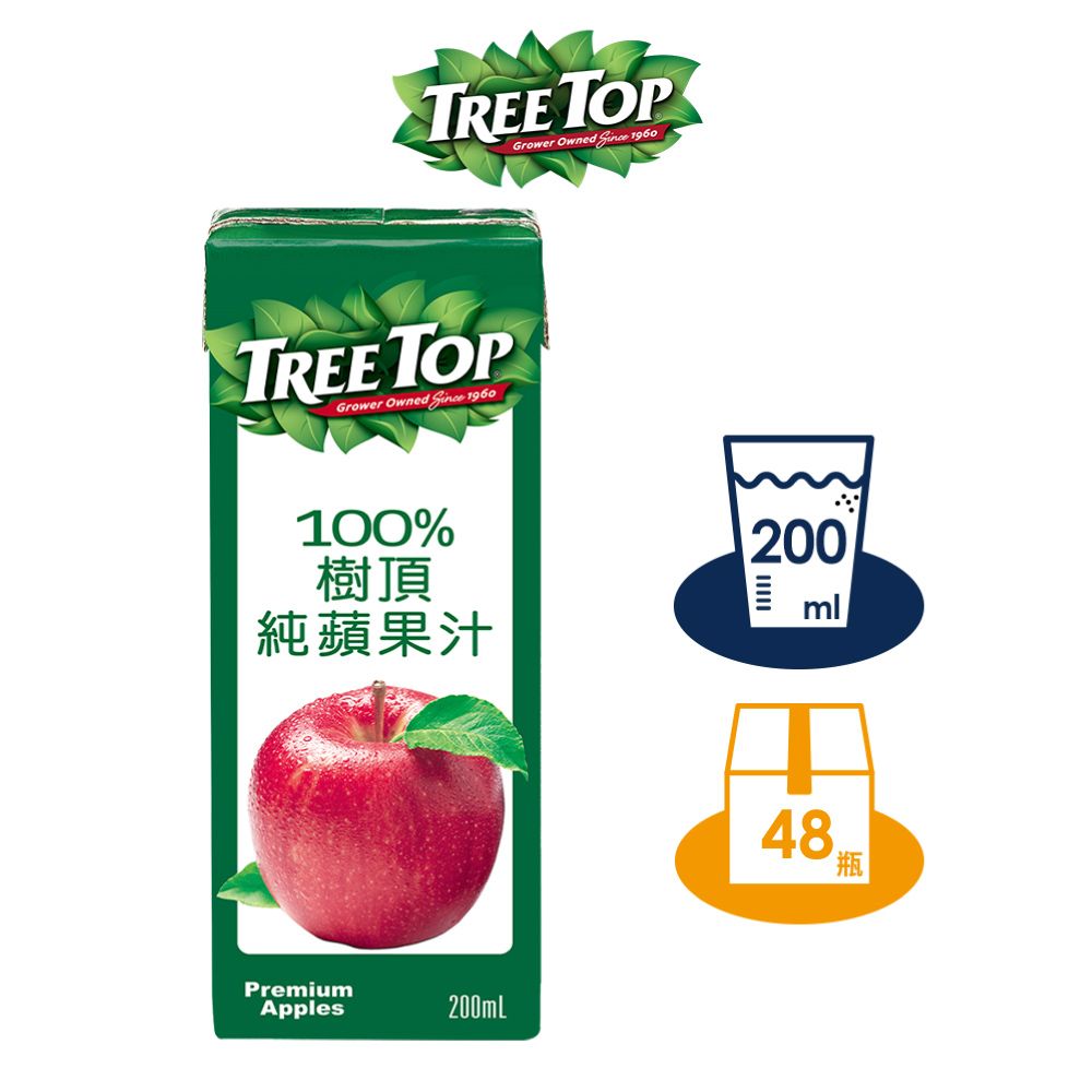 Tree top 樹頂 100%純蘋果汁 200mlx2箱(共48入) - PChome 24h購物