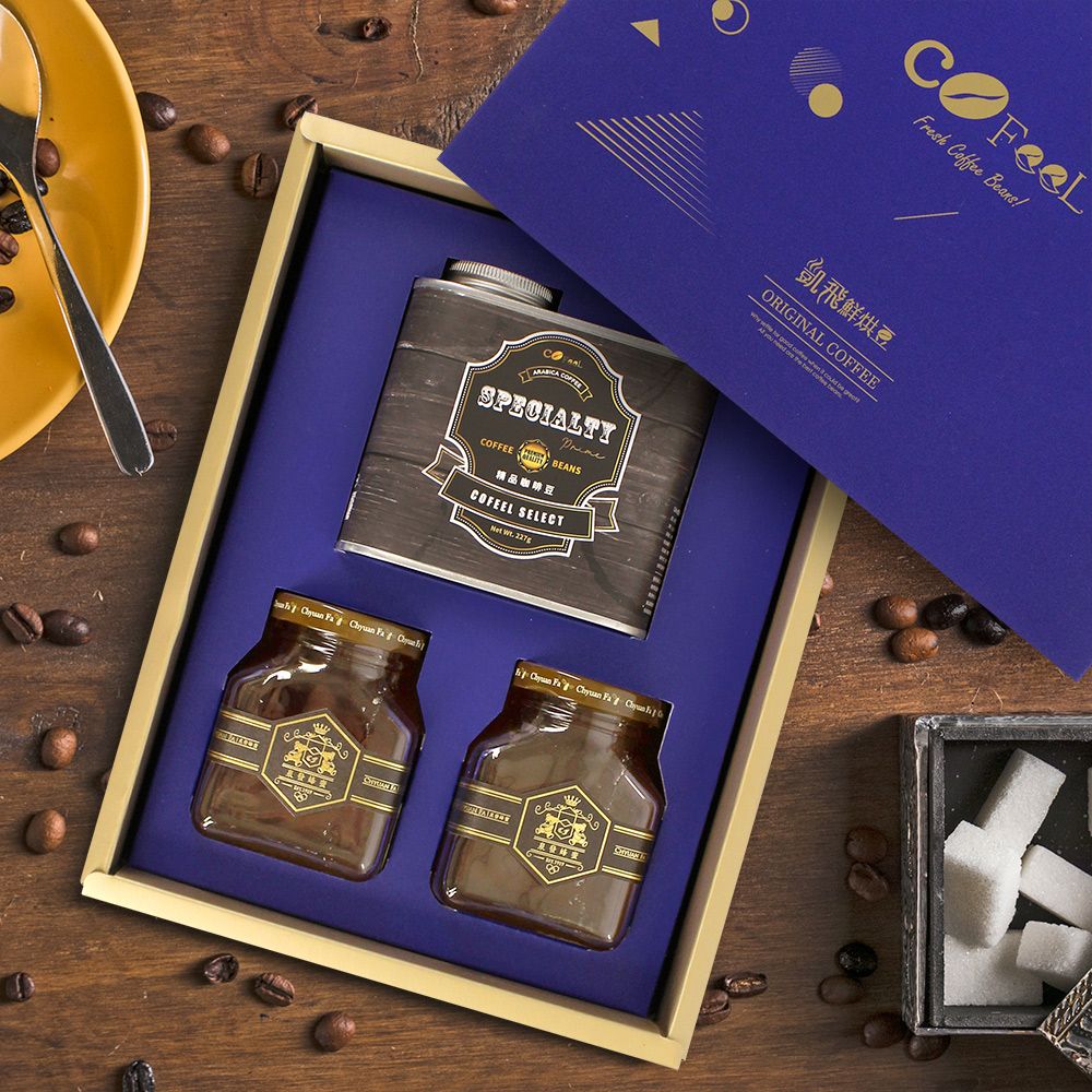 CoFeel 凱飛鮮烘豆馬拉威厭氧酒香藝妓極品咖啡豆氣閥式豆罐裝半磅+泉發蜂蜜250g 2罐(啡嚐親蜜禮盒/咖啡禮盒) - PChome 24h購物