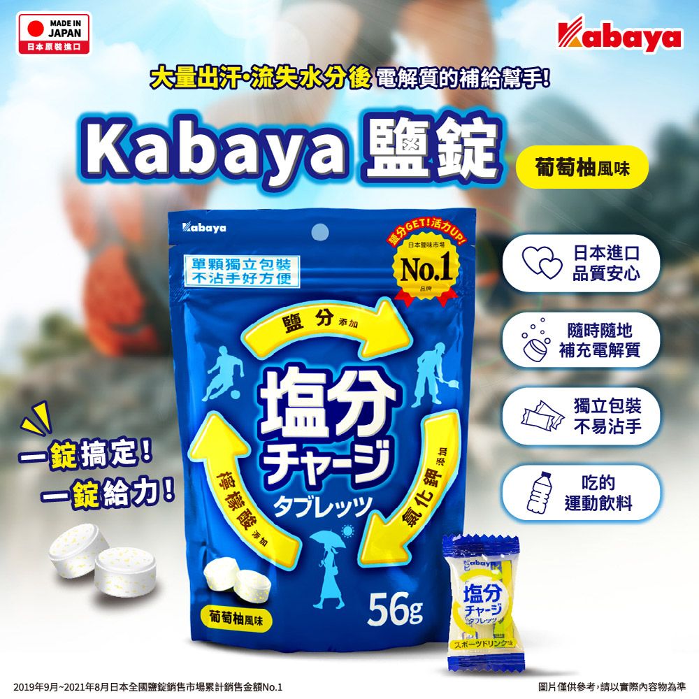 Kabaya 卡巴 鹽錠 葡萄柚風味56g/包 - PChome 24h購物