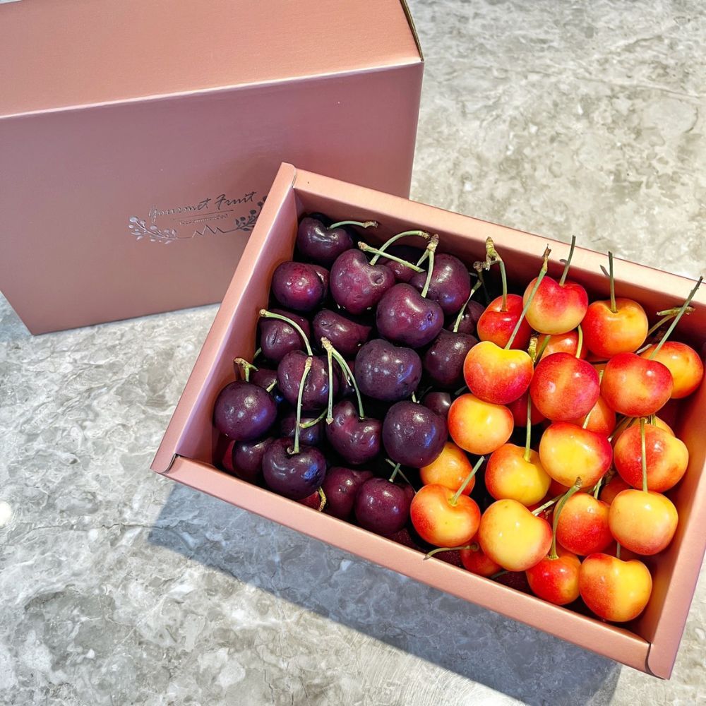 舒果 9~9.5R美國櫻桃紅白雙色禮盒 (1kg/禮盒) - PChome 24h購物