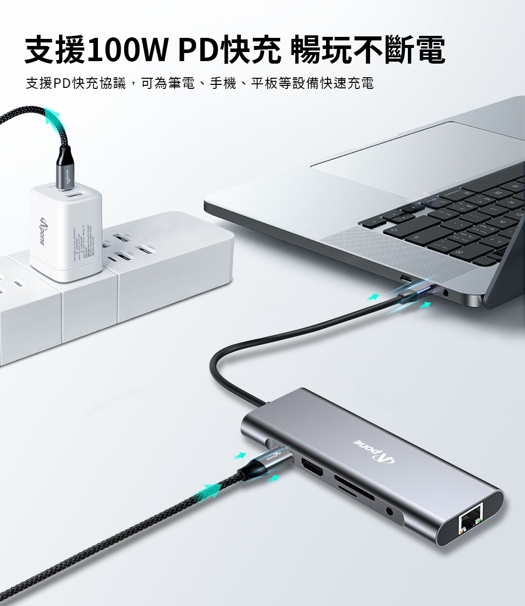 Apone Type-C PD 100w Hub九合一多功能集線器 - PChome 24h購物