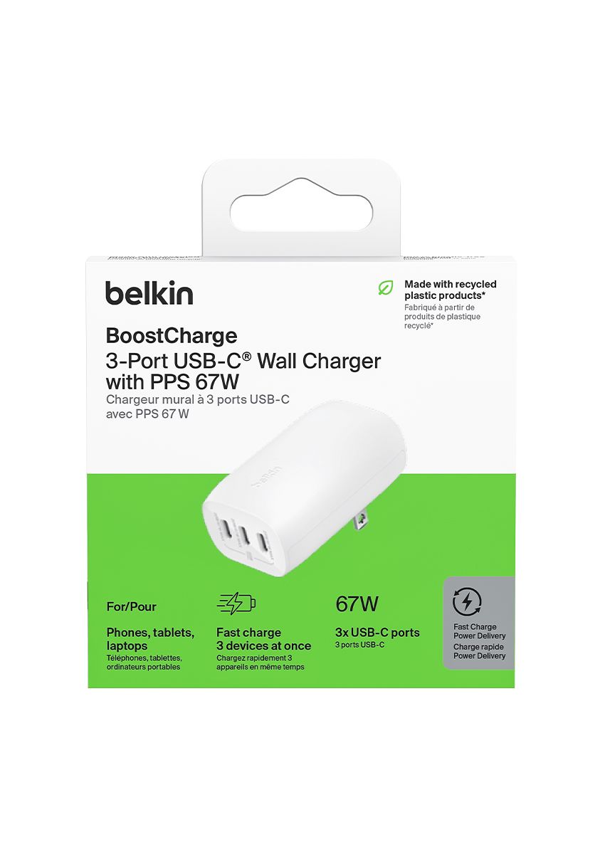 BELKIN Type-C 3孔 PD 旅充-67W(支援PPS) - PChome 24h購物