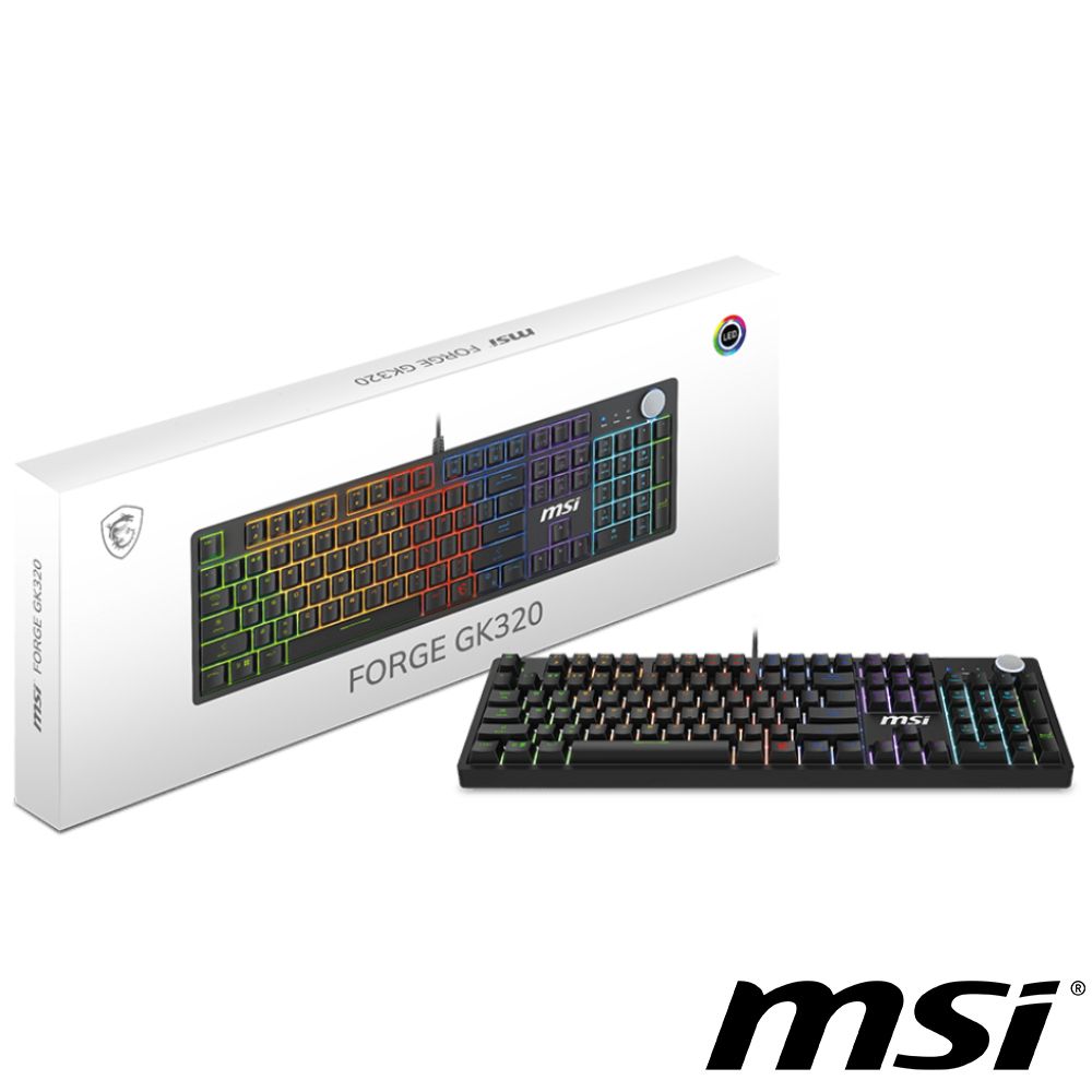 MSI 微星 FORGE GK320 RED TC 電競鍵盤(機械紅軸) - PChome 24h購物