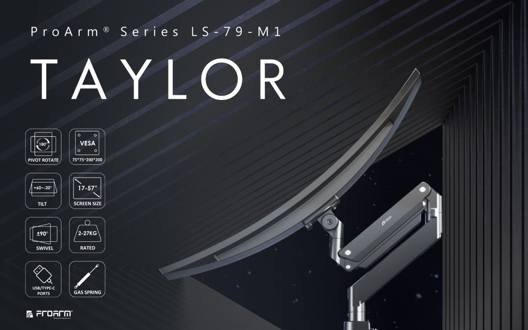 Raymii 瑞米 LS-79-M1 鋁合金 氣壓式螢幕支架 USB3.0 TYPE-C 螢幕架 螢幕增高支架 - PChome 24h購物