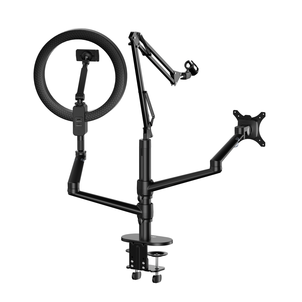 Raymii 瑞米 ND-L-S5 鋁合金專業級環形燈直播支架 相機架 螢幕支架 筆電架 手機架 麥克風架 遙控補光燈 - PChome 24h購物
