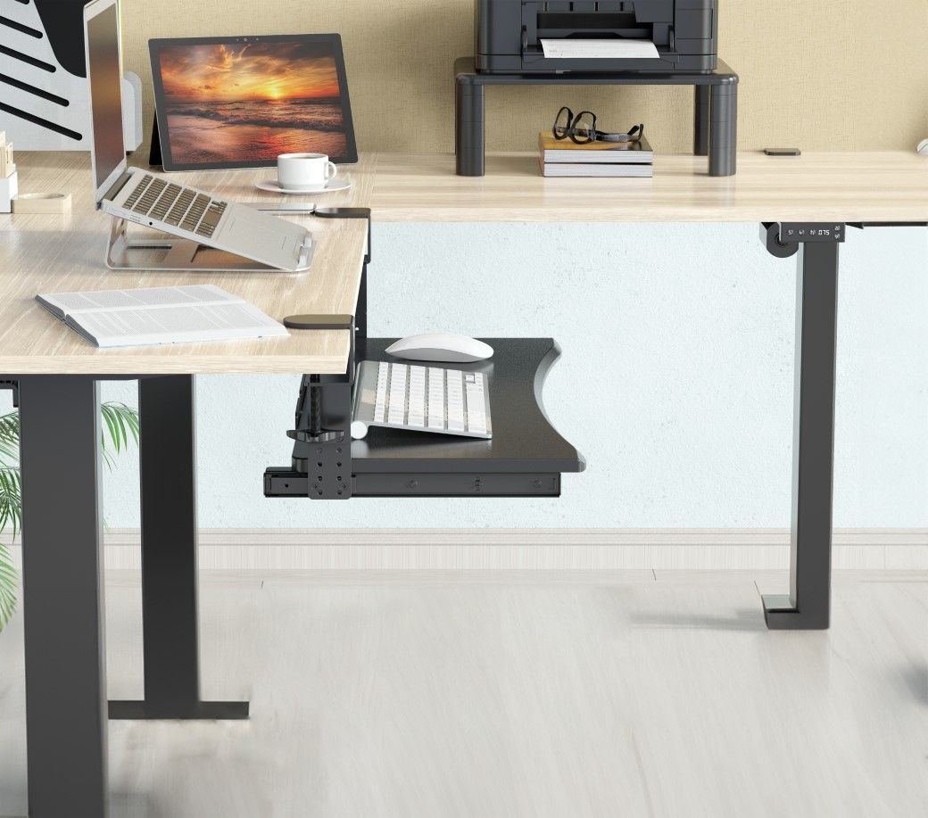 Raymii 瑞米 OA-11 五段高度調整夾桌式電腦鍵盤托架 圓弧形 鍵盤收納架 鍵盤收納抽屜 - PChome 24h購物