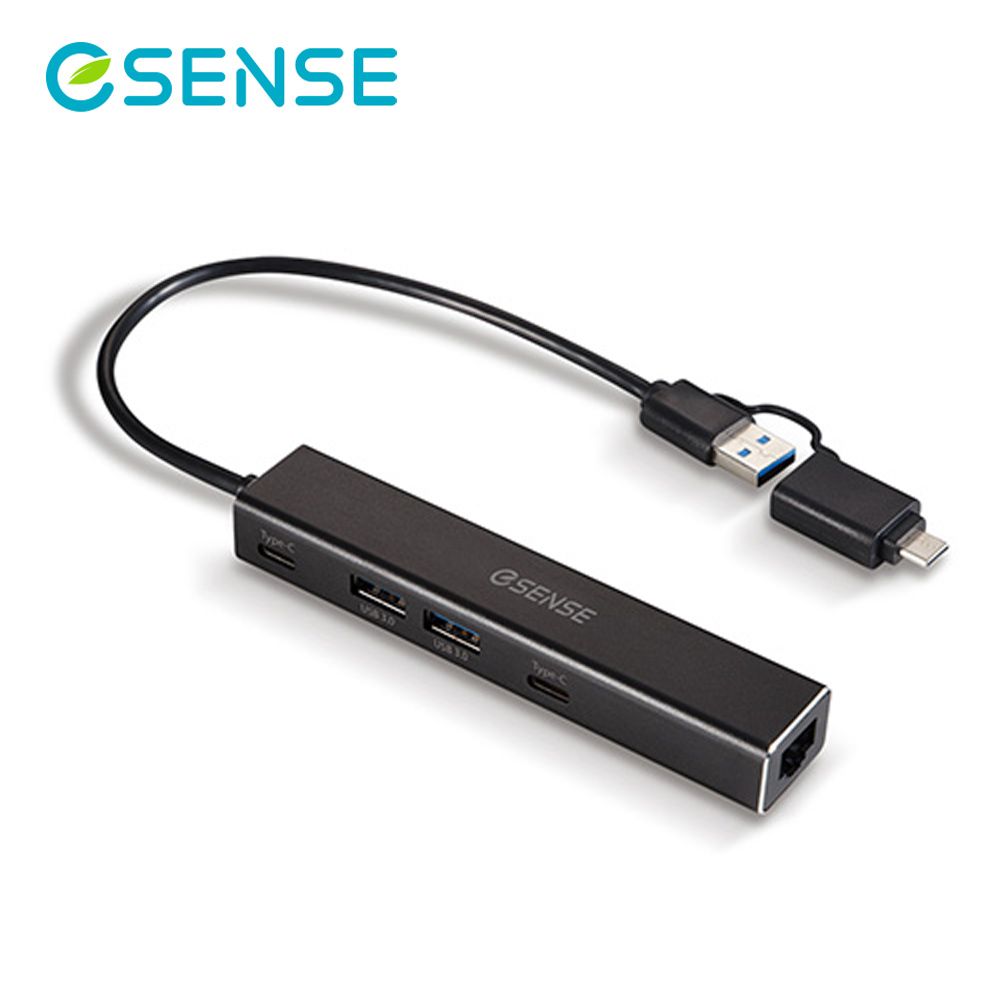 【ESENSE 逸盛】RJ405 USB轉RJ45+2A2C USB3.0 HUB - PChome 24h購物
