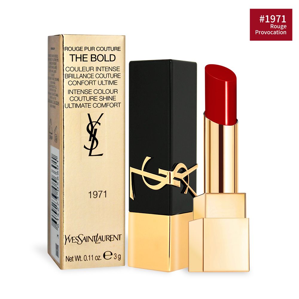 YSL 聖羅蘭 奢華緞面釉惑唇膏#1971-Rouge Provocation(3g)-國際航空版 - PChome 24h購物