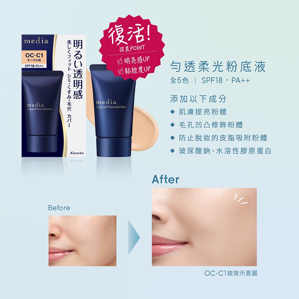media 媚點 勻透柔光粉底液25g - PChome 24h購物