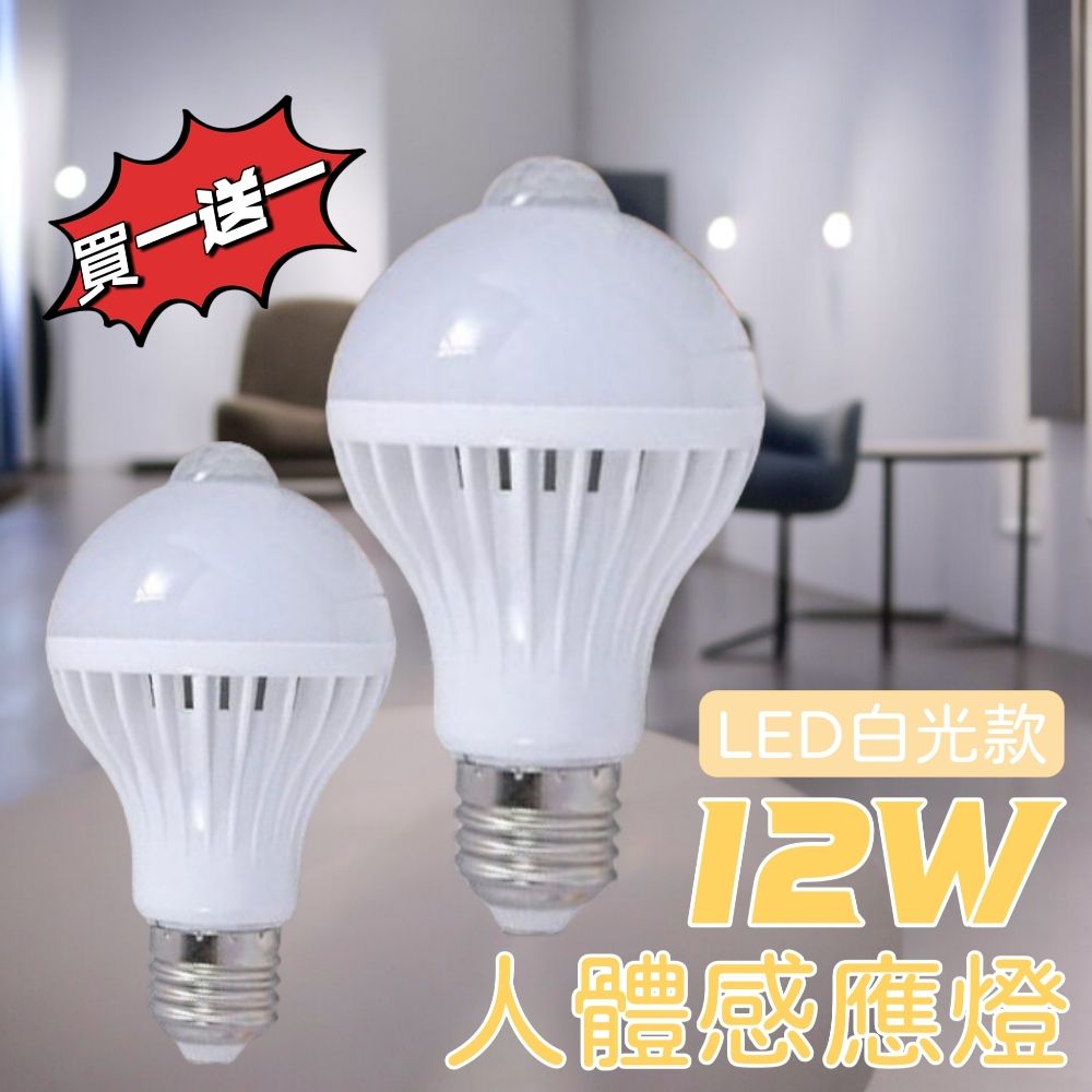 買一送一【智照燈飾】12W人體感應燈炮 LED白光款 - PChome 24h購物