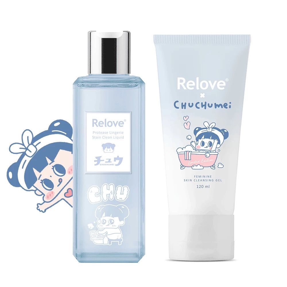 Relove Relove x 啾啾妹聯名 女性私密清潔凝露 120ml+酵素去漬手洗精 220ml - PChome 24h購物