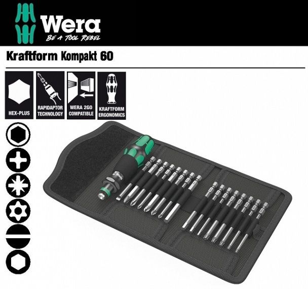 Wera 德國快脫起子-17支組附腰包 KK-60 - PChome 24h購物