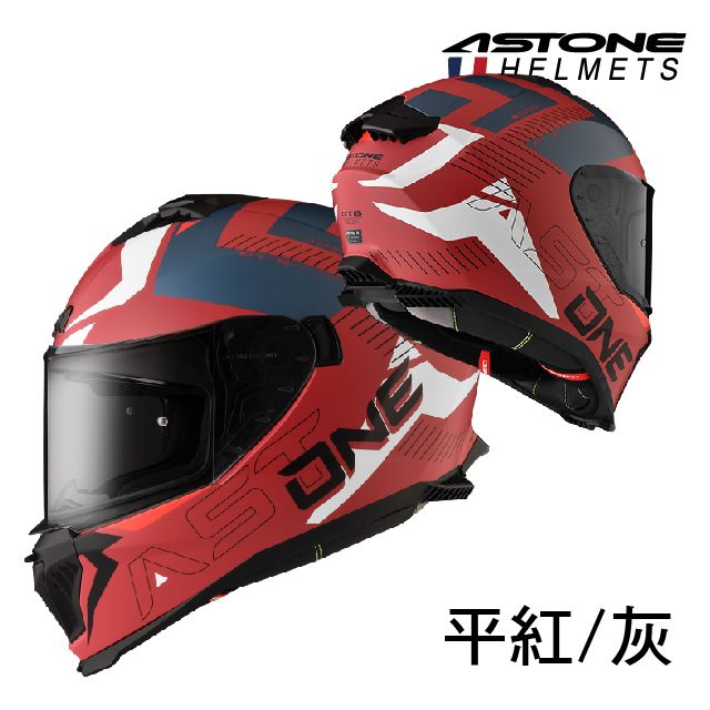 ASTONE GT6 YB2 全罩式安全帽 平紅/灰 平黑/紅 白/桃 內墨鏡 內襯可拆洗 藍芽耳機孔 金屬排扣 - PChome 24h購物