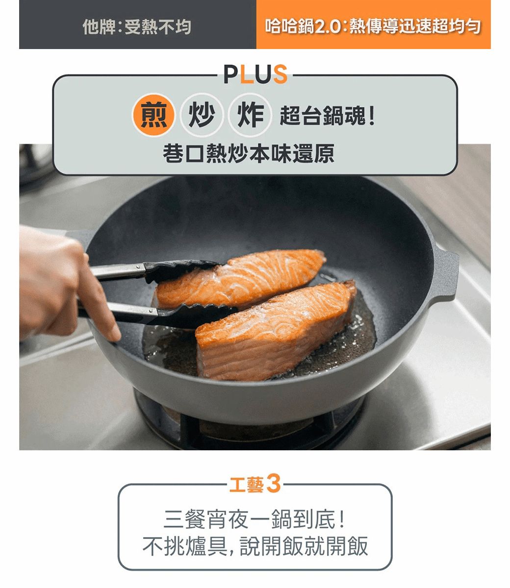 WOKY 沃廚 哈哈鍋2.0 不沾深煎鍋32CM(贈萬用矽膠料理夾) - PChome 24h購物