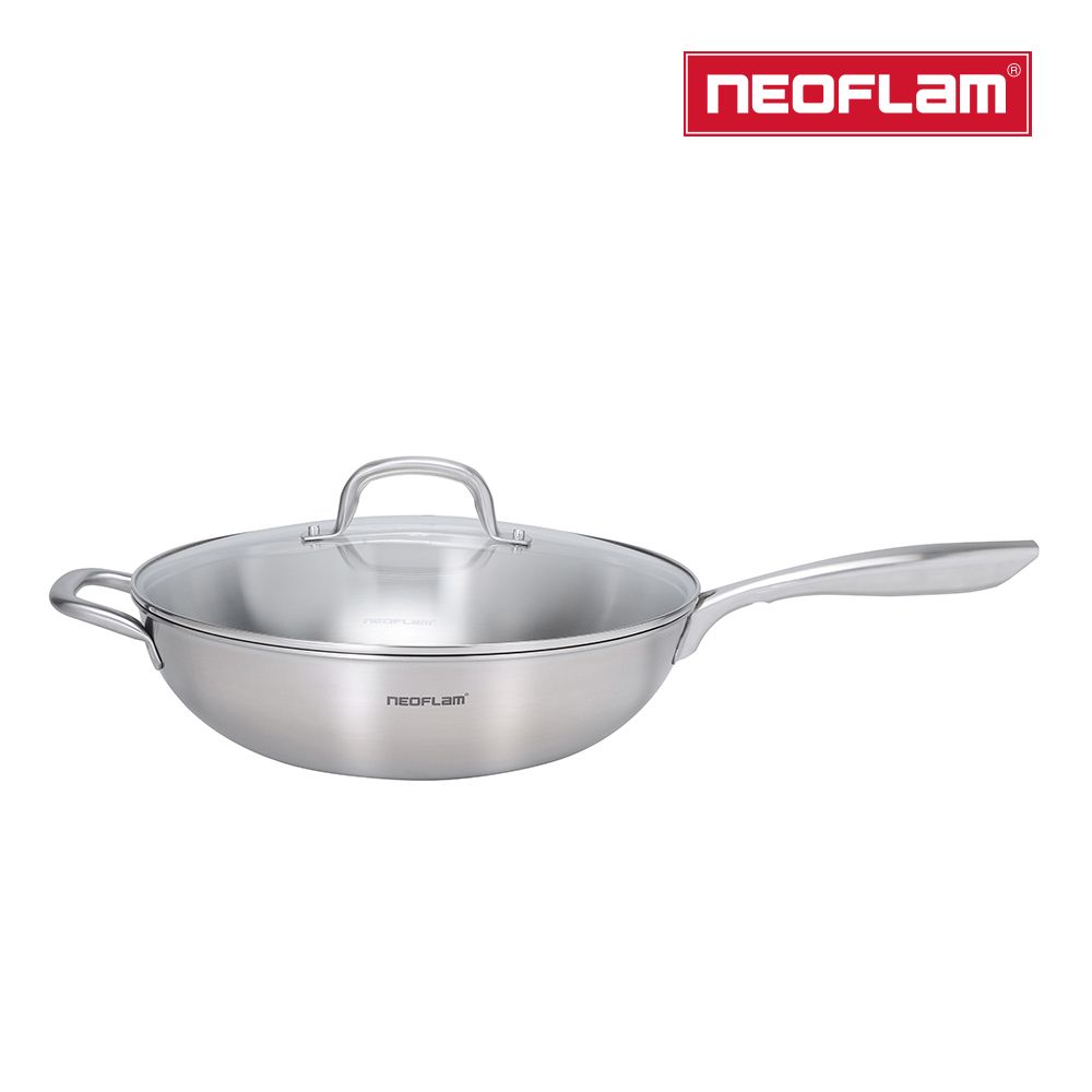 NEOFLAM 不銹鋼316炒鍋32cm(含強化玻璃蓋) - PChome 24h購物
