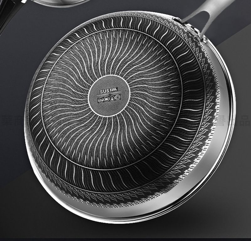【挪威森林】頂級316不鏽鋼強化晶鑽炒鍋34cm 外銷SGS合格(蜂巢雙面紋 炒鍋 不沾鍋 IH爐電磁爐可用) - PChome 24h購物