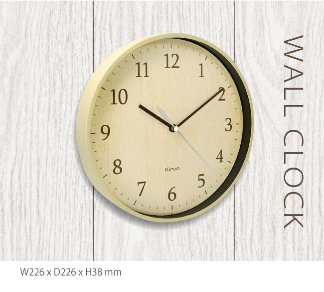 KINYO (促銷)9吋小型北歐風靜音掛鐘(CL-155) 9吋仿木紋設計增添空間綠意 - PChome 24h購物