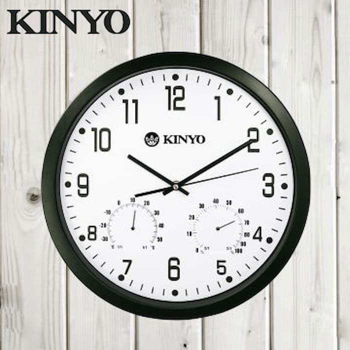 KINYO 14吋溫溼度計靜音掛鐘 CL-130 - PChome 24h購物