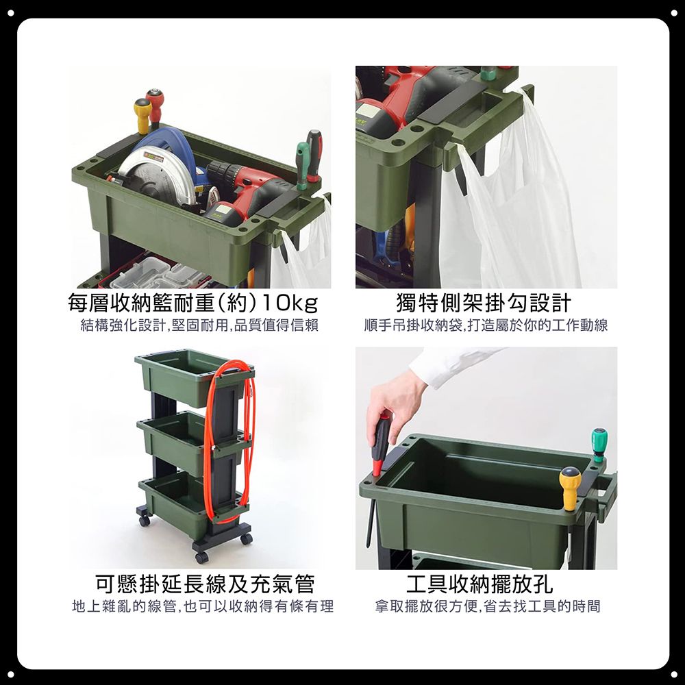 JEJ 【日本 ASTAGE】3層收納工具推車 TWB-490G - PChome 24h購物