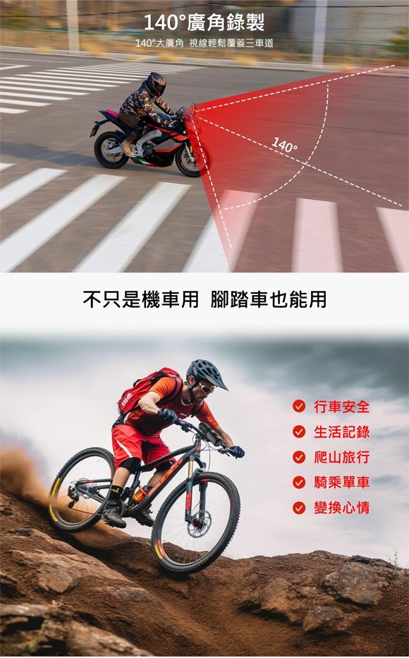 ALC T1-S 前後雙鏡頭機車行車記錄器 - PChome 24h購物