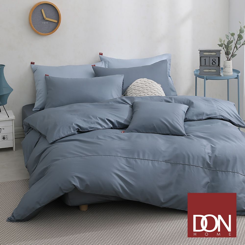 DON 《 純粹原色》加大四件式200織精梳純棉被套床包組-星際灰 - PChome 24h購物