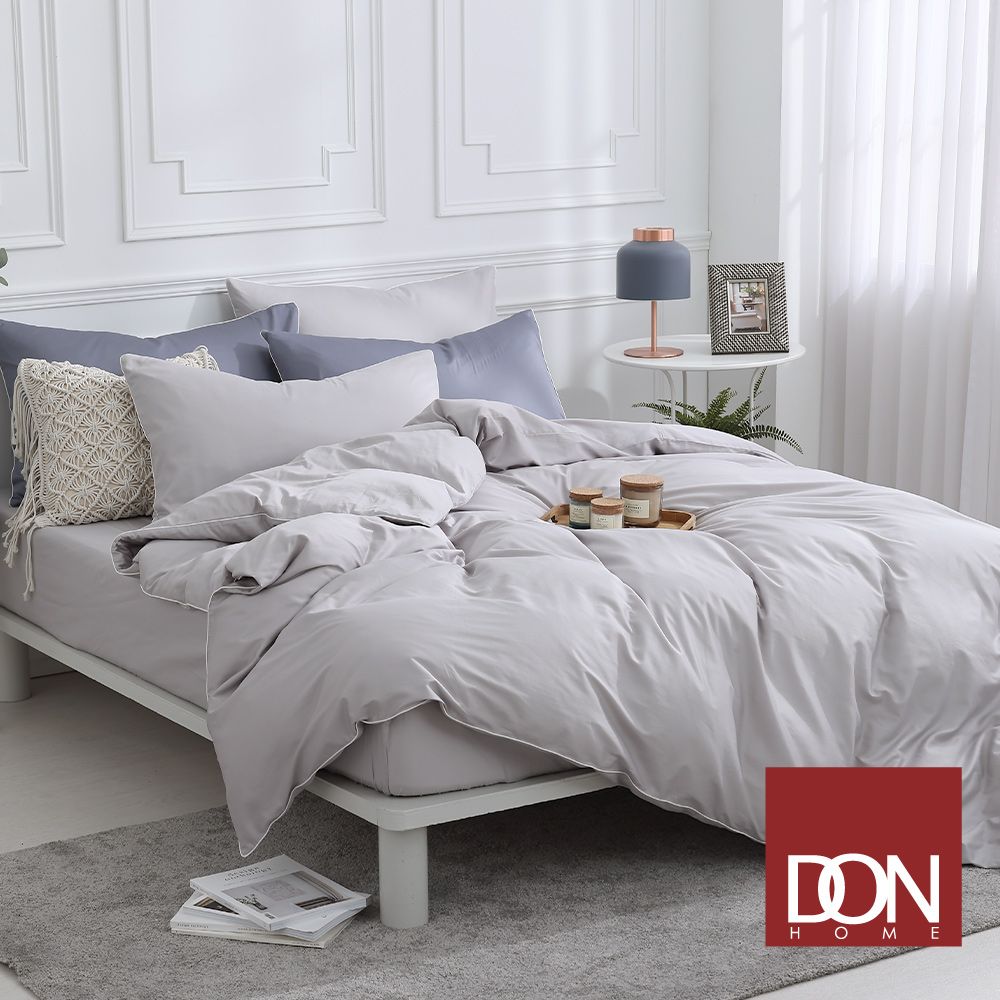 DON 時光漫旅 雙人300織長絨棉被套床包組-銀杏灰 - PChome 24h購物