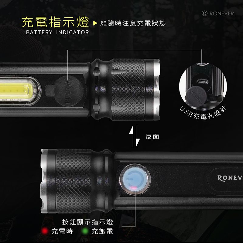 RONEVER T6-10 COB工作手電筒(PA-T6-10) - PChome 24h購物