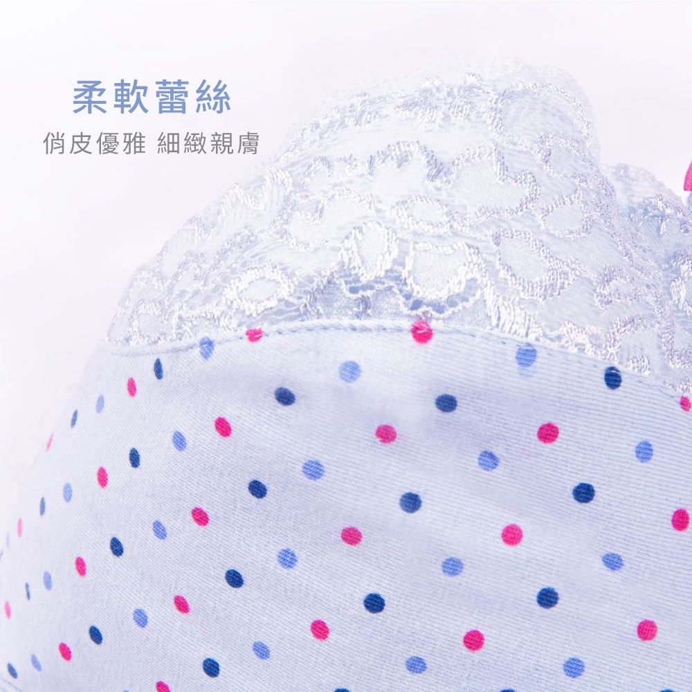 Gennies奇妮 圓點彩棉哺乳內衣(淺藍FA15) - PChome 24h購物