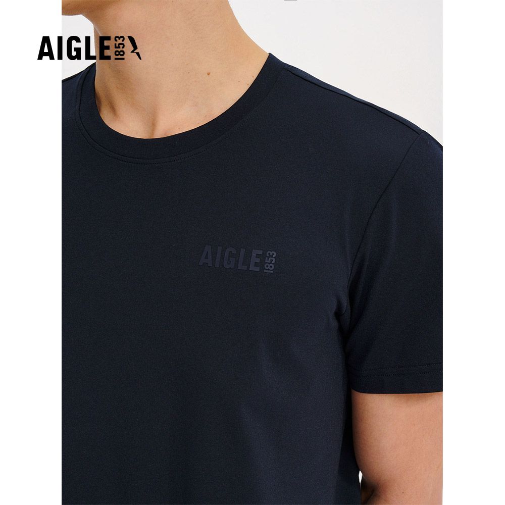 AIGLE 男 抗UV快乾短袖T恤AG-4P112A100 黑色(男裝 快乾抗菌 短袖T恤) - PChome 24h購物