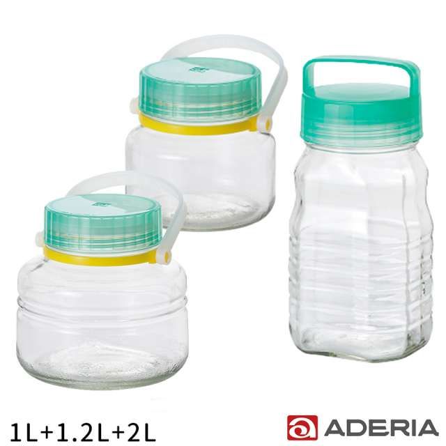 ADERIA 日本進口醃漬玻璃罐-藍綠(1L+1.2L+2L) 三件組 - PChome 24h購物