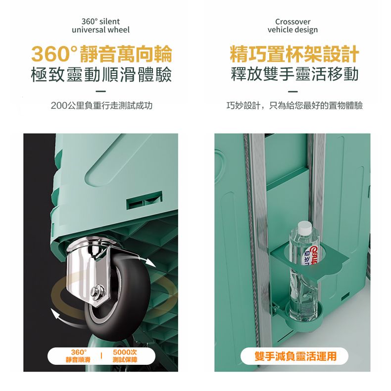 DaoDi 在地人 折疊購物車萬向四輪75L可平拉杯架款手推車 - PChome 24h購物