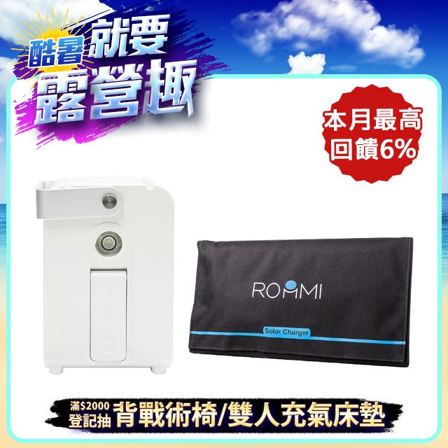 Roommi 多功能行動充電站｜28W太陽能板套組 行動電源 容量26800mah - PChome 24h購物