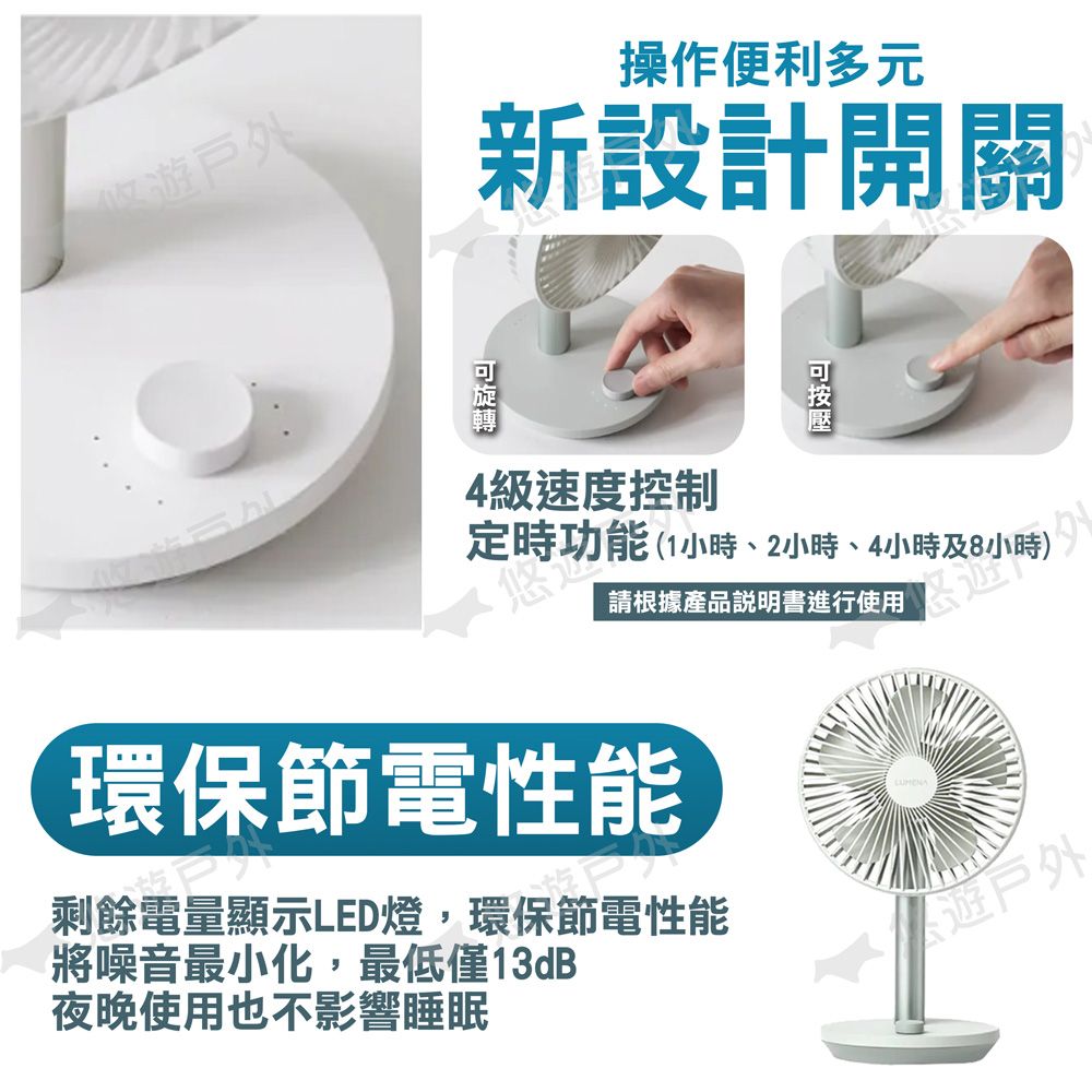 N9 LUMENA STAND 4 USB桌上型擺頭隨行風扇 - PChome 24h購物