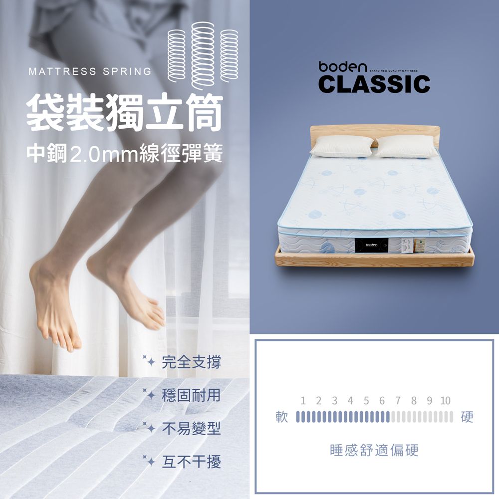 Boden -經典 CoolBest二代涼感纖維三線獨立筒床墊-6尺加大雙人 - PChome 24h購物