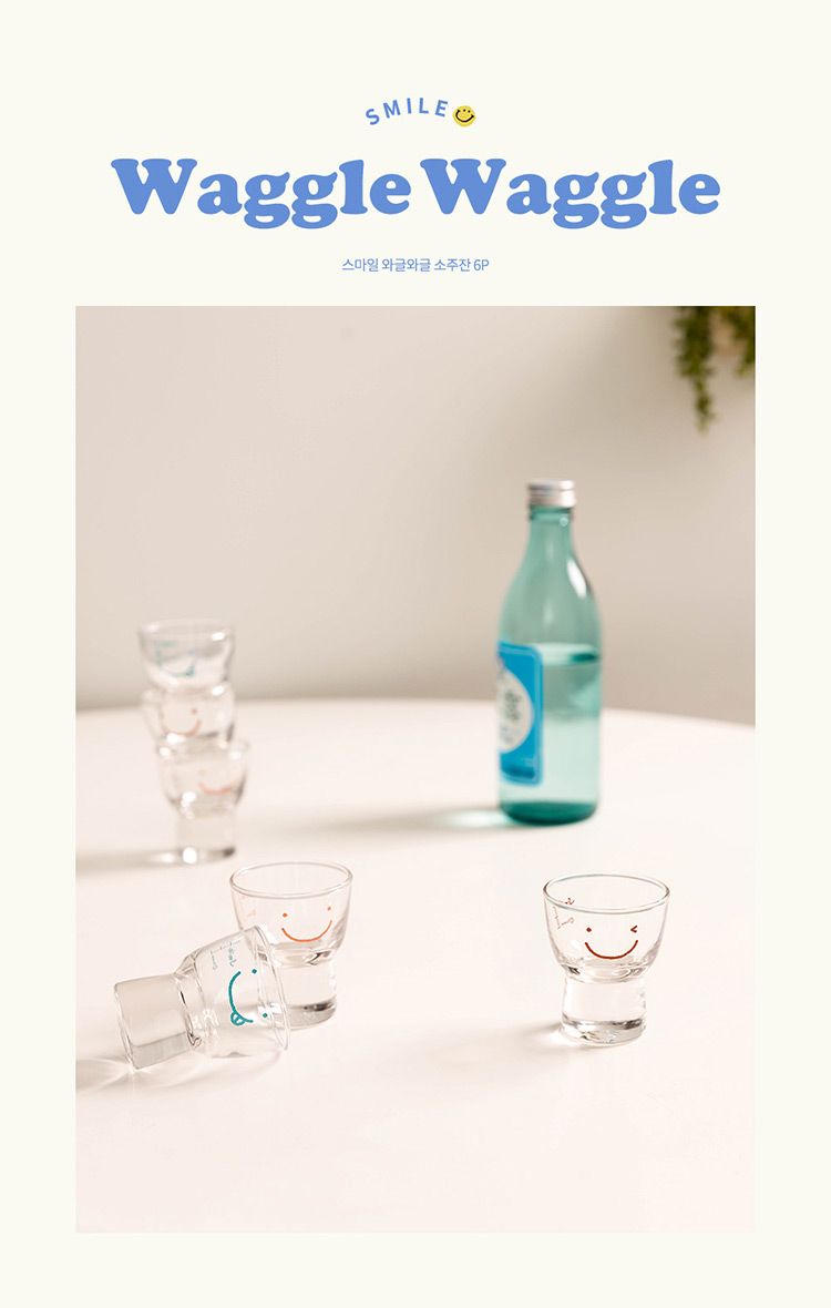 SSUEIM 韓國SSUEIM 微笑款玻璃燒酒杯6件組50ml - PChome 24h購物