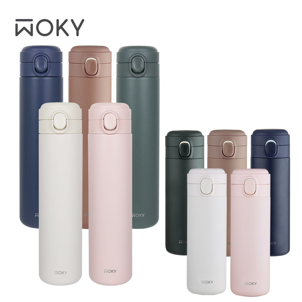 WOKY 沃廚 輕量輕芯鈦瓷易潔層彈蓋保溫瓶 450ml+彈蓋600ml - PChome 24h購物