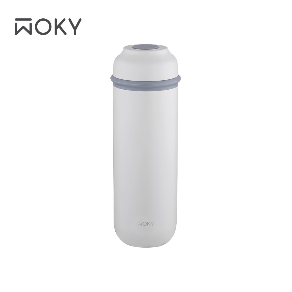WOKY 沃廚 JIN真瓷系列-輕量隨行陶瓷保溫瓶400ML-升級版-白墨 - PChome 24h購物