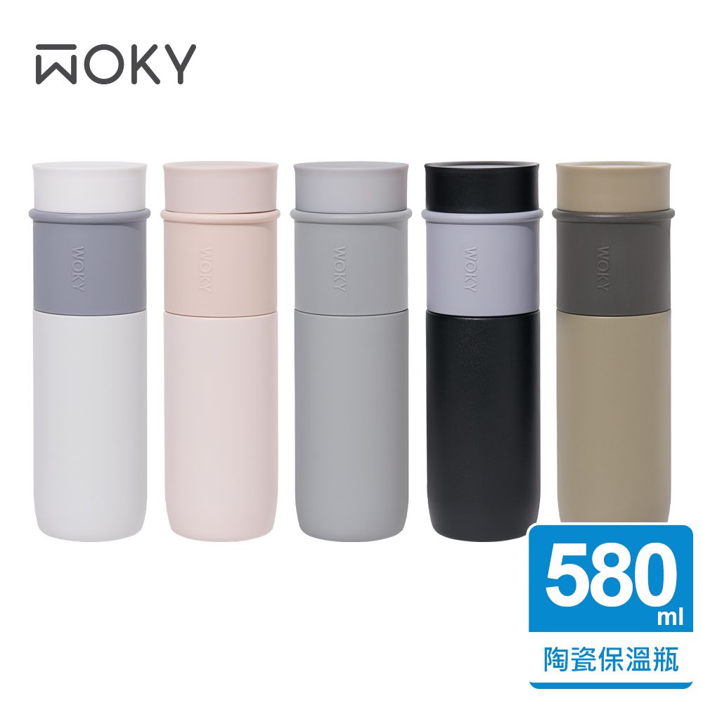 【WOKY 沃廚】JIN真瓷系列-極簡輕量陶瓷保溫瓶580ML - PChome 24h購物