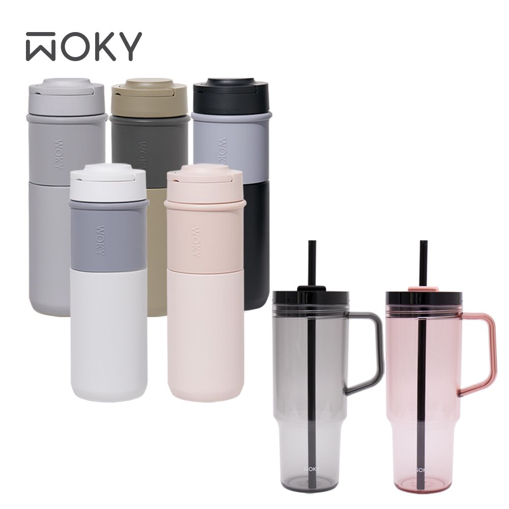 WOKY 沃廚 JIN真瓷系列-陶瓷環保提手杯500ml 送把手吸管冰壩杯1200ml - PChome 24h購物