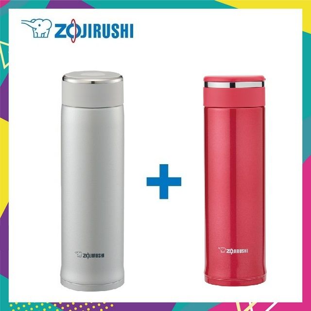 ZOJIRUSHI 象印 0.48L可分解杯蓋不鏽鋼真空保溫杯2入(SM-LB48銀色+SM-JE48玫瑰色) - PChome 24h購物