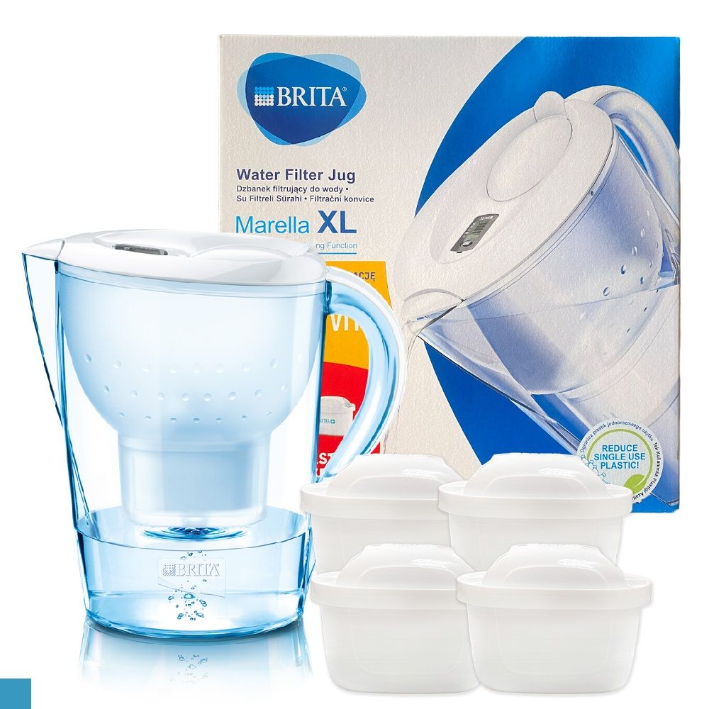 BRITA Marella 濾水壺 3.5L 白色 (內含4顆濾芯) - PChome 24h購物
