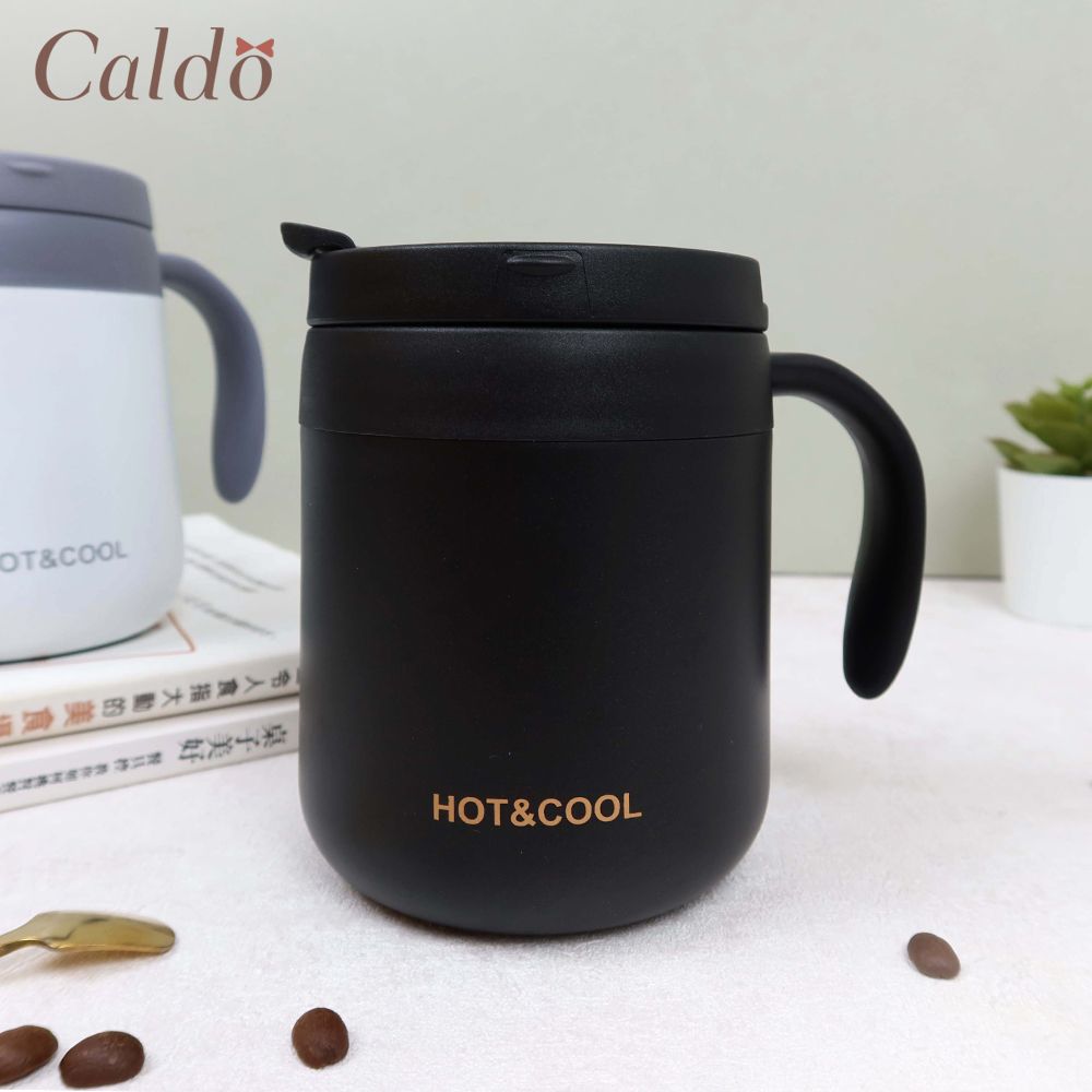 Caldo 卡朵生活 霧面簡約附蓋304不鏽鋼保溫馬克杯 350ML-黑 - PChome 24h購物