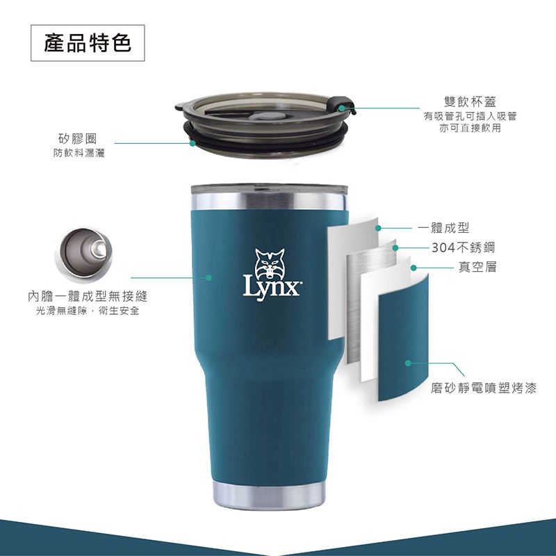 Lynx 山貓 真空環保隨行杯(附布套)900ml LY-1790 - PChome 24h購物