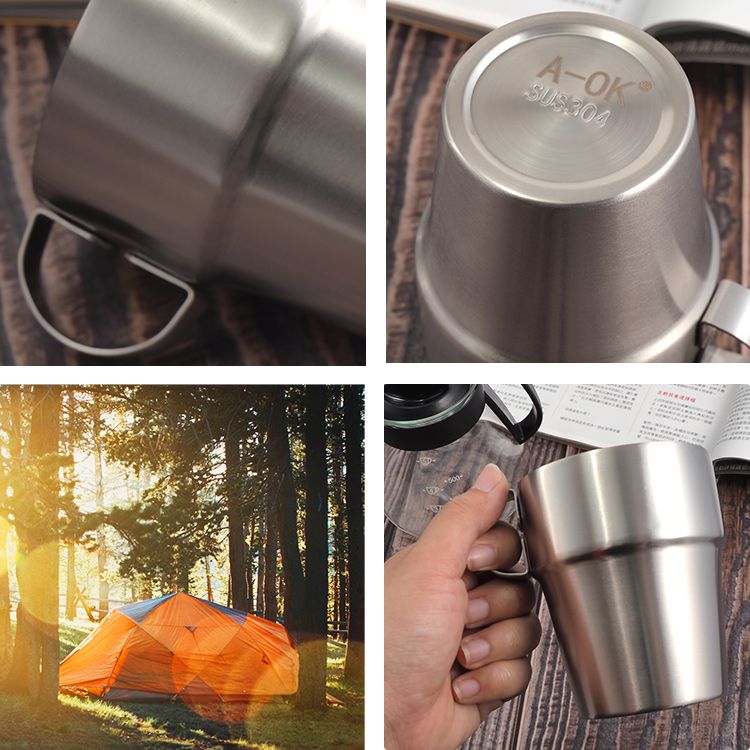 一品川流 A-OK 304不鏽鋼韓式雙層杯-300ml-1入組 - PChome 24h購物